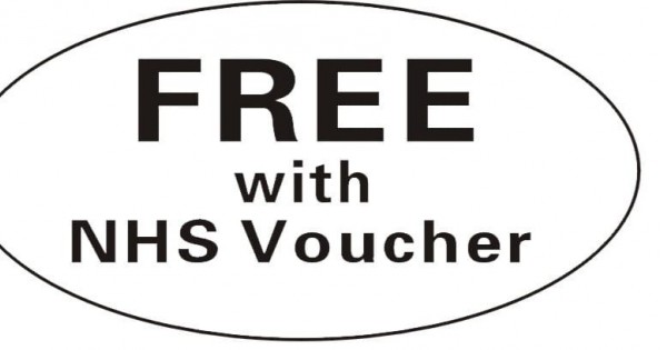 Pricing Label "FREE with NHS Voucher"