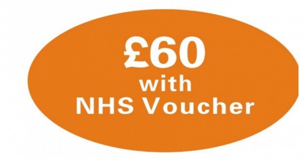 Pricing Label "£60 with NHS Voucher"