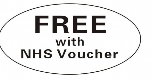 Pricing Label "FREE with NHS Voucher"
